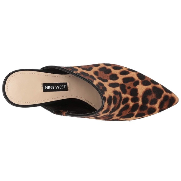 Nine West | Shoes | Nine West Karyta Leopard Print Calf Hair Mules ...